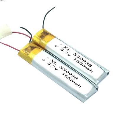 China 550938 Small Lithium Polymer Battery 165mah 3.7v for Headset Battery for sale