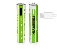 China 1.5V AA AAA Solid State Rechargeable 1500mAh 600mWh 1100mWh 2200mWh Type USB-C 10x43mm 1000 Cycles Battery for sale