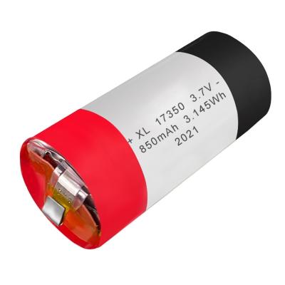 China High Capacity Battery 17350 850mAh 3.7v Cylindrical Lithium Ion Rechargeable Battery Li-ion Batteries Cells for sale