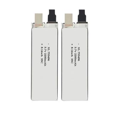 China Factory Wholesale 753496 High Rate Battery 2200mah 3.7v 35C Drone Lipo Battery for Car Model Ship Model Aircraft Model Products for sale