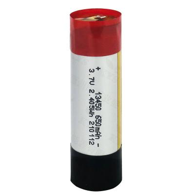 China 13450 650mAh 3.7V Lipo Battery Rechargeable Lithium Polymer Battery with 300 Cycles for Small Electronics for sale