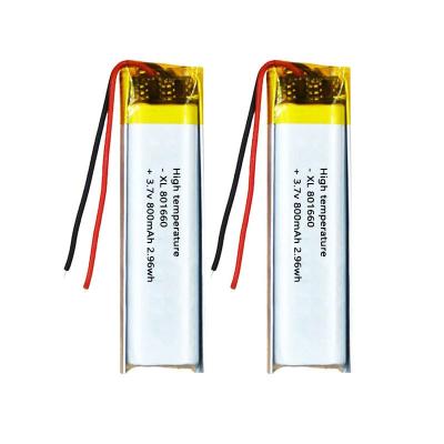 China 801660 3.7v 800mah High temperature 80 Lipo battery rechargeable polymer lithium batteries for sale