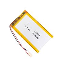 China 505573 Lithium Polymer Battery 3.7V 2500mAh Rechargeable Battery for LED Desk Lamp Power Bank for sale