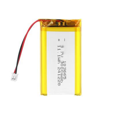 China 3.7V 3000mAh 103665 Li-Po Rechargeable Battery for Game Player Hand Warmer Two-way Radio for sale