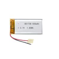 China 801738 Lithium Polymer Battery 3.7V 500mAh Soft Pack Lithium Battery for Bluetooth Earphones and Smart Wearable Devices for sale