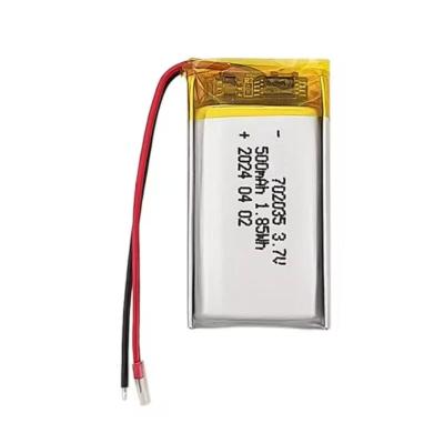 China 702035 3.7V 500mAh Li-ion Rechargeable Battery for Small Electronic Devices for sale