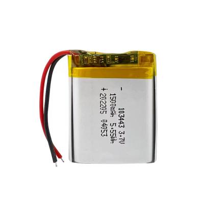 China 3.7V 103443 Li-Polymer Battery 1500mAh Small Size High Capacity Rechargeable Battery with Safety Protection Board for sale