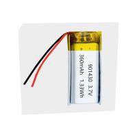 China 3.7V Li-Polymer Battery 901430 360mAh Rechargeable Soft Pack Battery for Disinfection Lamp and Mite Remover for sale