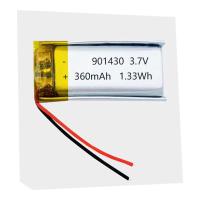 China 3.7V Li-Polymer Battery 901430 360mAh Rechargeable Soft Pack Battery for Disinfection Lamp and Mite Remover for sale
