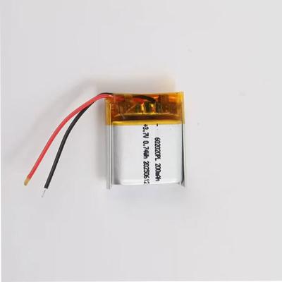China 602020 Li-Polymer Battery 3.7V 200mAh Rechargeable High Temperature Resistant Lithium Battery for Bluetooth Speakers for sale