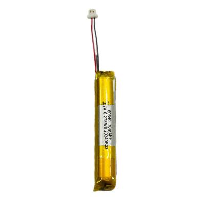 China 3.7V 70mAh 60340 Cylindrical Lithium Polymer Rechargeable Battery for Electric Toothbrush for sale