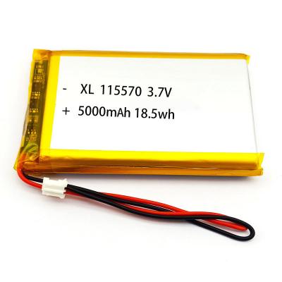 China 115570 Lithium Polymer Battery 3.7V 5000mAh High Capacity Rechargeable Li-Po Cell for Portable Fans and Power Banks for sale
