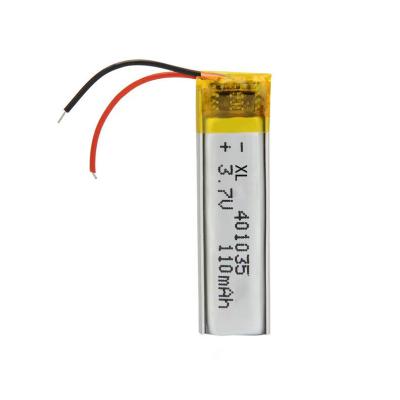 China 401035 Lithium Polymer Battery 3.7V 110mAh Rechargeable Li-Po Cell for Neckband Bluetooth Headphones for sale