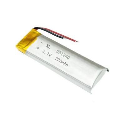 China 551240 Lithium Polymer Battery 3.7V 230mAh Rechargeable Li-Po Cell for Laser Pointers Laser Rangefinders for sale