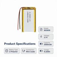 China 903659  3.7V 2500mAh Li-po Battery Cell Continuous Discharge for Wearable and Portable Electronics for sale