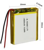 China High Capacity 4000mAh 955060 3.7V Lithium Polymer Battery Long Cycle Life Soft Pack Battery for Mini Fan Speaker for sale
