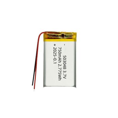 China Rechargeable 3.7V 503048 750mAh Li-ion Polymer Battery for Smart Wearables and Small Electronic Devices for sale