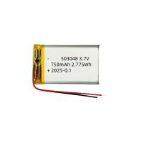 China Rechargeable 3.7V 503048 750mAh Li-ion Polymer Battery for Smart Wearables and Small Electronic Devices for sale