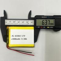 China 655063 Lithium Polymer Battery 3.7V 3000mAh Rechargeable Soft Pack Battery for Handheld Device for sale