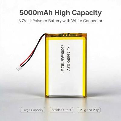 China 656090 Li-Polymer Battery 3.7V 5000mAh Rechargeable Soft Pack Lithium Battery for Power Bank for sale