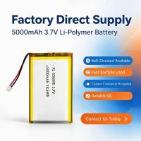 China 656090 Li-Polymer Battery 3.7V 5000mAh Rechargeable Soft Pack Lithium Battery for Power Bank for sale