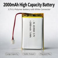 China 3.7V 2000mAh 654060 Soft Pack Li-po Battery 7.4Wh  Lithium Cell for Smart Home Mini Instrument Tracker for sale