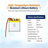 China Grade a 503030 Li-po Battery 3.7V 400mAh Wide Temperature Soft Pack Cell for Small Industrial Monitoring Equipment for sale
