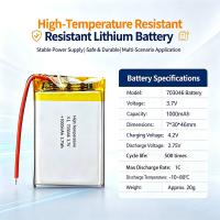 China High Temperature Resistant 703046 Lithium Polymer Battery 3.7V 1000mAh Stable Discharge Li-po Cell for Outdoor Monitor for sale
