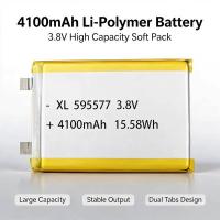 China Grade a  595577 Li-po Battery 3.8V 4100mAh  Rechargeable Lithium Cell for Smart Wearable Devices for sale