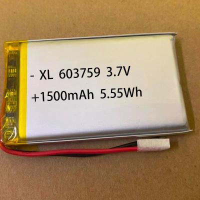China 3.7V 1500mAh 603759 Rechargeable Soft Pack Li-po Battery  for Tracking Device Smart Home Mini Instrument for sale