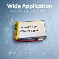 China 3.7V 1500mAh 603759 Rechargeable Soft Pack Li-po Battery  for Tracking Device Smart Home Mini Instrument for sale