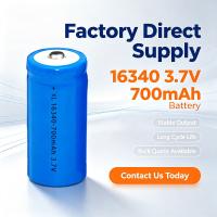 China 16340 700mAh 3.7V Li-ion Rechargeable Battery for Flashlight Laser Pointer for sale