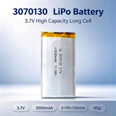 China 3070130 3.7V 3000mAh Lithium Polymer Pouch Battery Rechargeable LiPo Cell for Power Bank  Electronics Toys for sale
