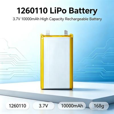 China High Capacity 1260110 3.7V 10000mAh Lithium Polymer Battery Rechargeable Li-Po Battery for Portable Power Bank for sale