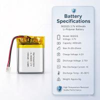 China 3.7V 400mAh 902025 High Temp Resistant Soft Pack Li-po Battery Safe Rechargeable Cell for Smart Sensor Mini Tracking Device for sale