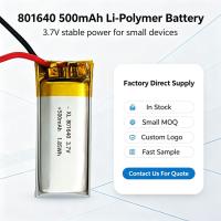 China Polymer Soft Pack NCM Lithium Battery 801640 3.7V 500mAh Suitable for E-books Smart Watches and Sterilizers. for sale