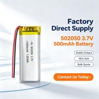 China 502050 Lithium Polymer Battery 3.7V 500mAh Pouch Cell for Reading Pens and Beauty Devices for sale
