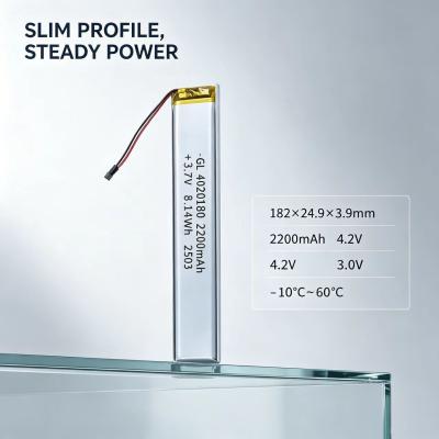China 4025180 3.7V Li-Polymer Lithium Battery PCB Connector 1100mAh/1500mAh/1800mAh/2200mAh XL Brand 1C Discharge Rate for sale