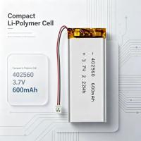 China 402560 XL 3.7V Li-Polymer Battery with PCB Connector 600mAh 4x25x60mm 1C Discharge Rate for LED Light Strips for sale