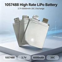China High Rate 35C 1057488  3.7V 6000mAh Large Capacity Single Lipo Cell for  Drone Jump Starter Power Source for sale