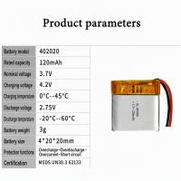 China XL 402020 3.7V 120mAh Li-Polymer Rechargeable Battery PCB Protection Board 4x20x20mm 3-12 Month Warranty MSDS UN38.3 Stock for sale