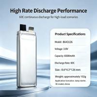 China Grade a 8643126 3.8V 6500mAh 60C 3.7V 5000mAh High Discharge Battery Cell for Jump Starter and RC Model for sale