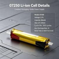 China 07250 3.7V-4.2V 80mAh Li Polymer Lithium Ion Battery 7*25mm 1C Discharge Rate 300 Cycles 3.5g with Nickel Tabs for sale