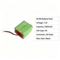 China 1.2v NI-MH AA Battery Cell 2000mah 2200mah 2400mah 2600mah 6S1P 7.2v Battery Pack with JST Connector for sale