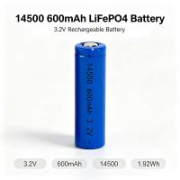 China Cylindrical 14500 LiFePO4 Cell 3.2V 600mAh Rechargeable Lithium Iron Phosphate Cell for Flashlight Toy Home Appliance for sale