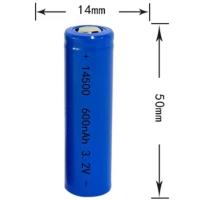 China Cylindrical 14500 LiFePO4 Cell 3.2V 600mAh Rechargeable Lithium Iron Phosphate Cell for Flashlight Toy Home Appliance for sale