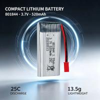 China 801844 3.7v-4.2v 25C High Discharge Rechargeable Li-Polymer Battery 520mAh 300 Cycles 13.5g LiCoO2 Cathode for UAV Drone for sale