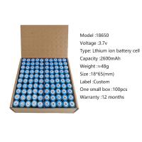 China 18650 Rechargeable Lithium Ion Battery Cell 3.7V 2600mAh 3300mAh 3500mAh Cylindrical Power Cell 500 Cycle Life for sale