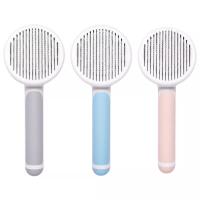China Wholesale Automatically Pet Dog Cat Grooming Brush Self Cleaning Remove Dog Hairs Pet Comb for sale