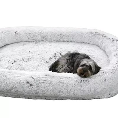 China Amazonas Hot Sale 160cm Human Non-Slip Washable Long Plush Giant Fluffy Pet Bed For Cats And Dogs for sale